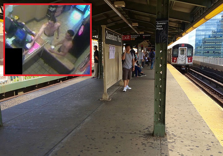 Suspects caught on camera pepper-spraying a man and woman at a LIC ...