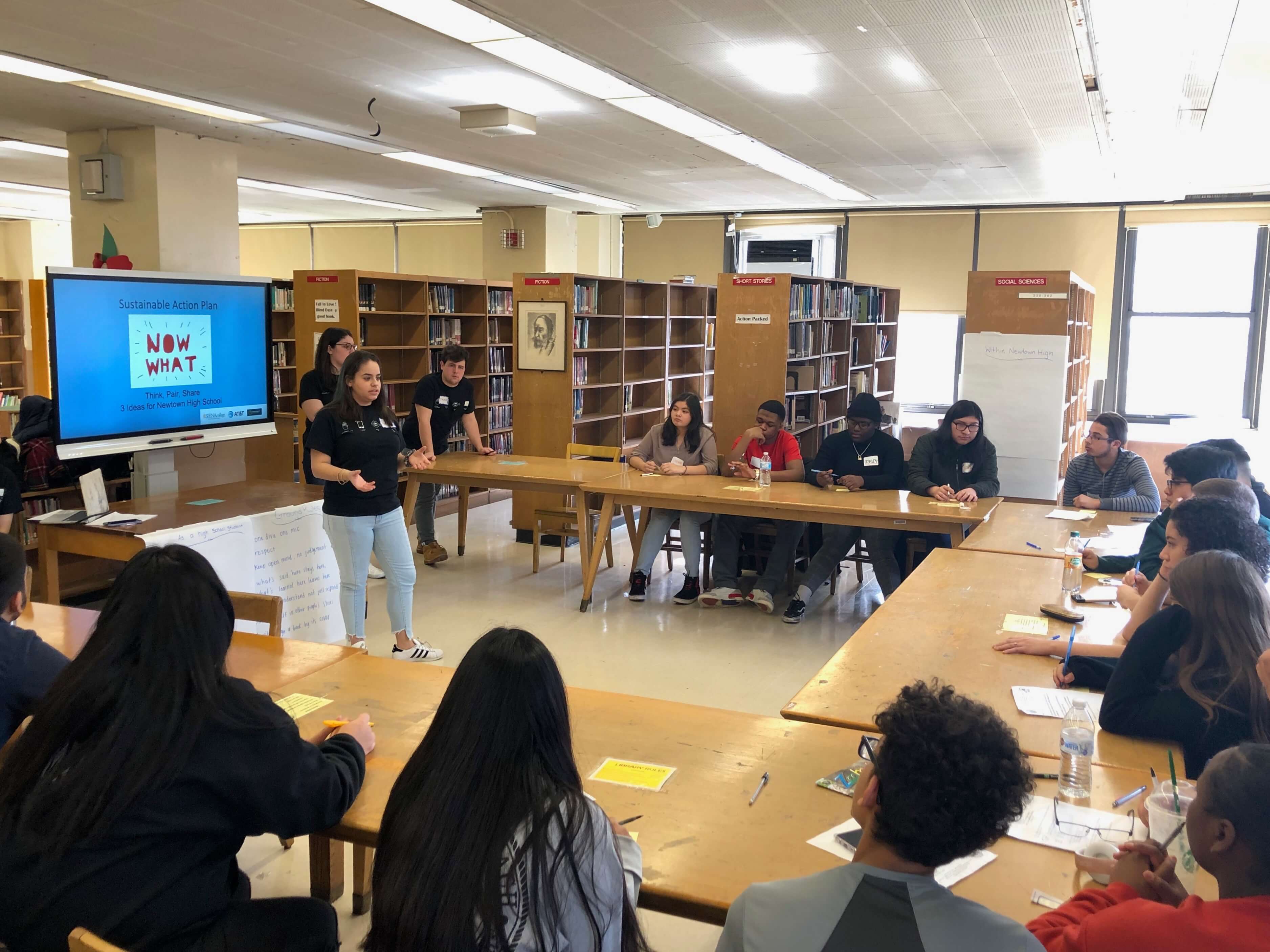 Students at Newtown High School in Elmhurst take a pledge to stand up ...