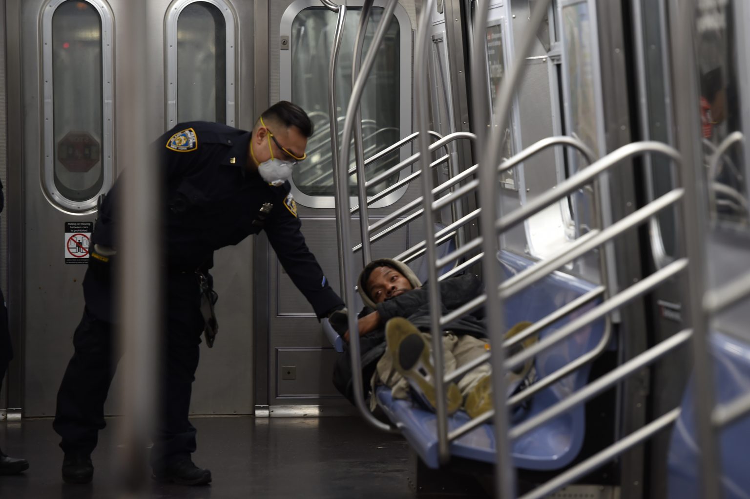 About 150 homeless people move from trains to shelter during subway ...