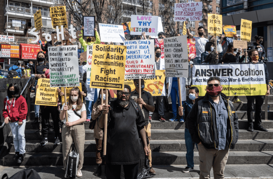 Activists rally against anti-Asian hate crimes on steps of Queens ...
