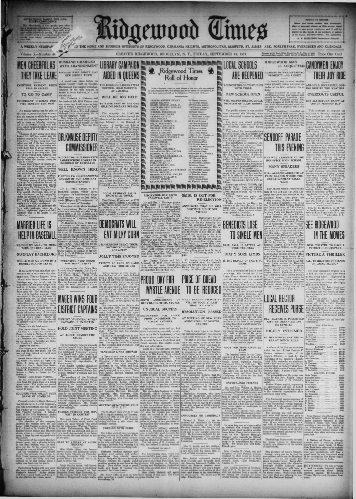 Ridgewood Times: September 14, 1917 – QNS.com