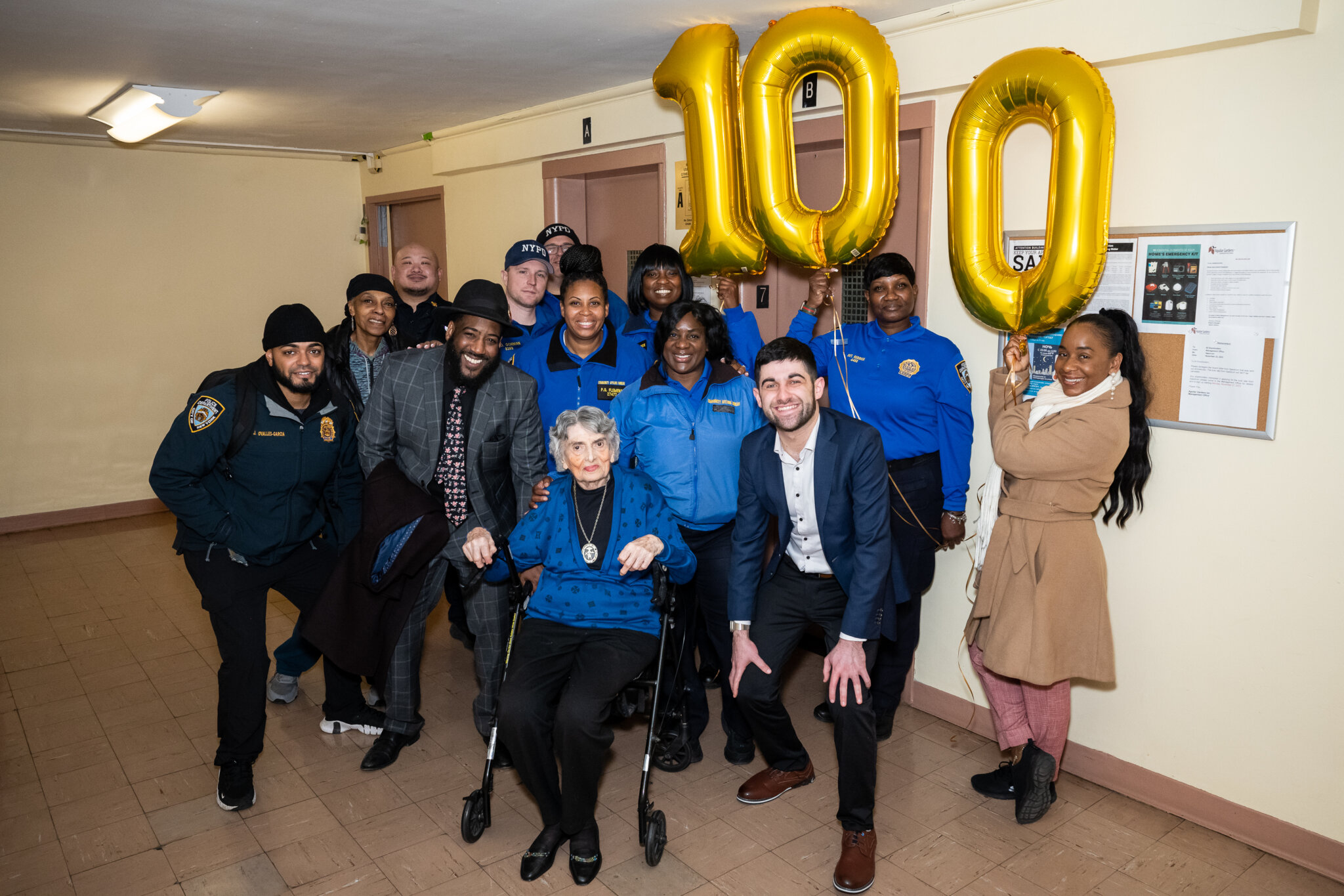 NYPD Community Affairs Bureau throws surprise 100th birthday bash for ...