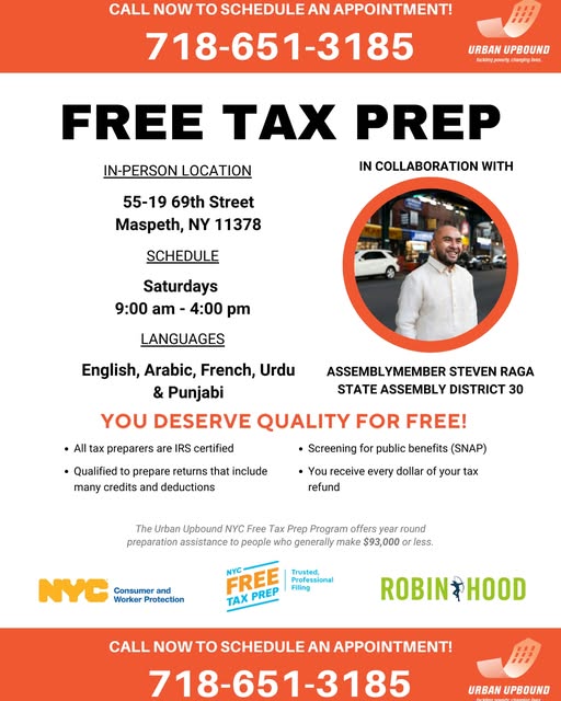 Assembly Member Steven Raga partners with Urban Upbound for free tax ...