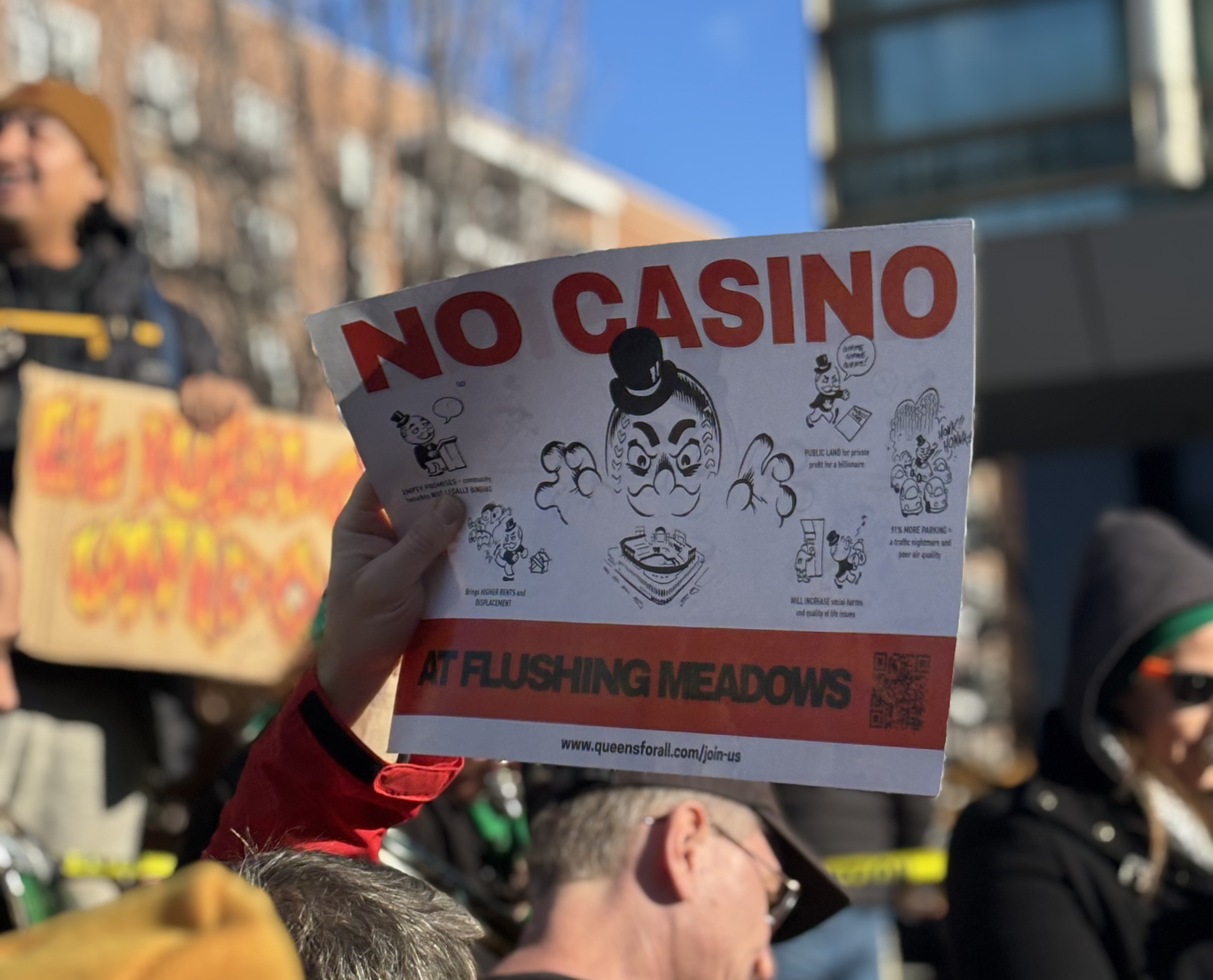 Anti-casino rally in Flushing draws hundreds in protest of casino ...